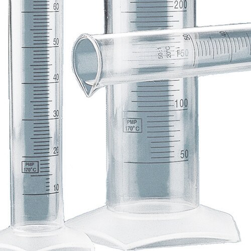 Globe Scientific 602574 Plastic Graduated Cylinder with Printed Graduations