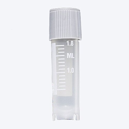 Globe Scientific 6052 Graduated 2mL Sample Storage Tubes with Marking Area,