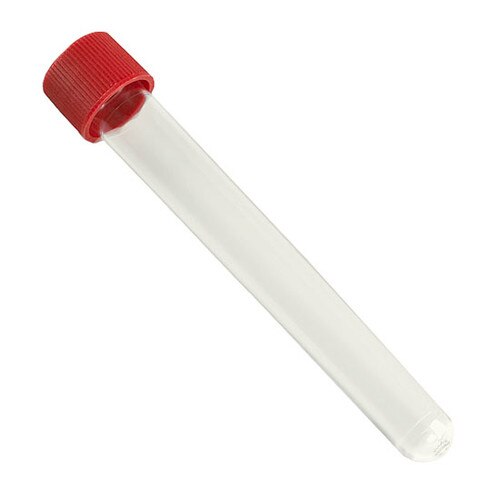 Globe Scientific 6156 Polystyrene 16 x 120mm Screw Cap Test Tubes with Atta