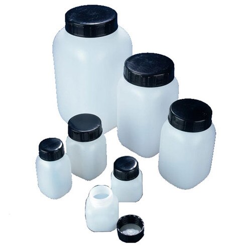 Globe Scientific BGE441P Azlon Wide Mouth Square Sample Bottle with PE Foam