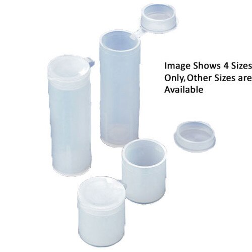 Globe Scientific BGG304-1 Azlon Hinged Lid Round Specimen Container with Pl