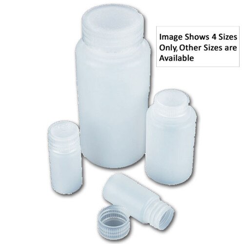 Globe Scientific BWH1000PN Azlon Wide Mouth Round Sample Bottle, 1000mL, HD