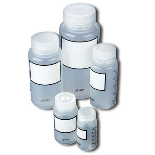 Globe Scientific BWP0500PGRAD-1 Azlon Graduated Wide Mouth Round Sample Bot