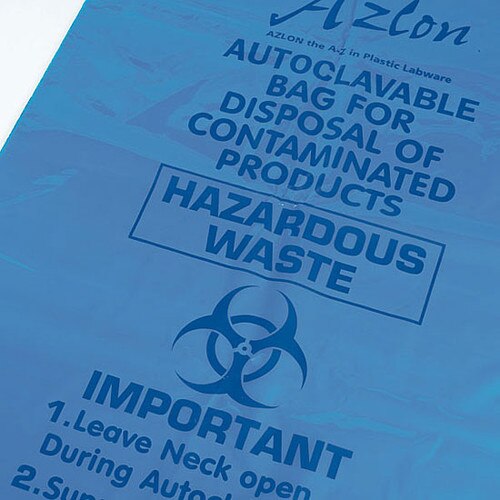 Globe Scientific BWY204 Azlon Autoclavable Biohazard Waste Disposal Bags, 6