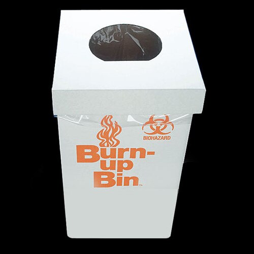 Globe Scientific DBH001P Burn-Up™ Bin Biohazard Waste Disposal Box, Cardboa