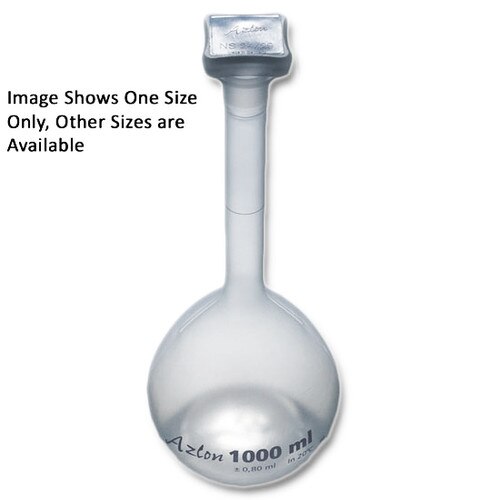 Globe Scientific FDF018N Azlon Plastic 50mL Volumetric Flask with PP Stoppe