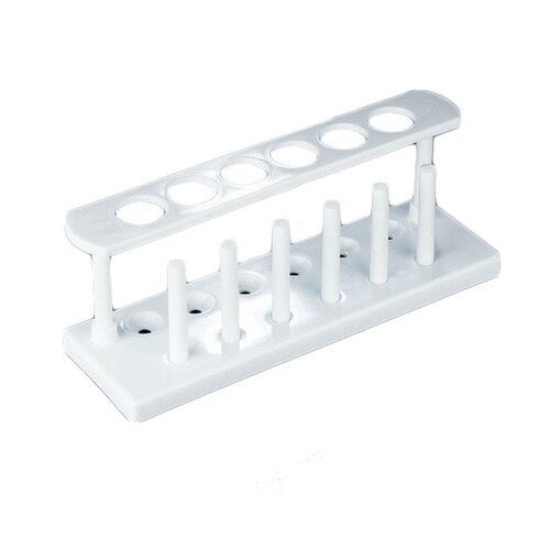 Globe Scientific RWK030 Azlon Test Tube Rack with Six Holes and Six Drainin