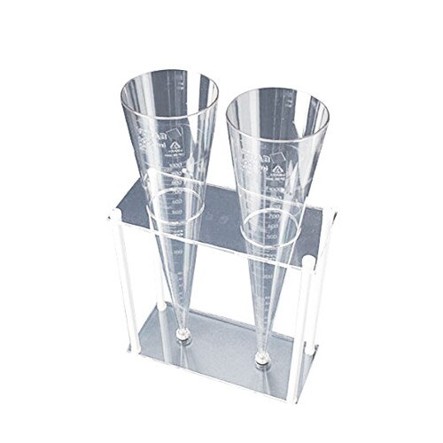 Globe Scientific SWX004 Imhoff Sedimentation Cone Stand, Two Place, PMMA Pl