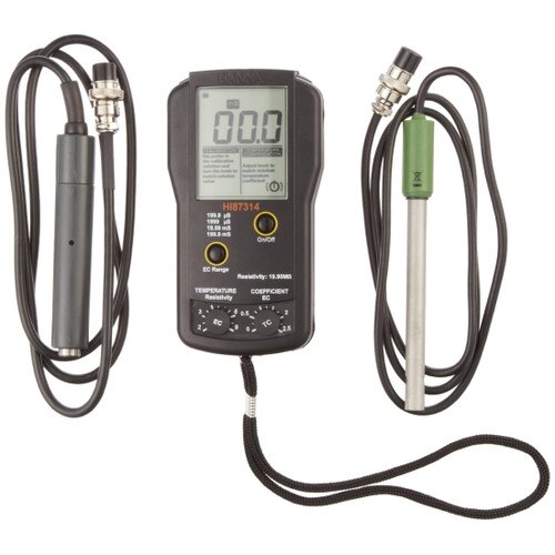 HANNA HI87314 Portable Conductivity/Resistivity Meter, Condu