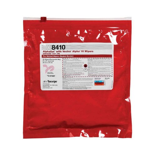 TexWipe® TX8410 AlphaSat® Pre-Saturated Polyester Wipes wit