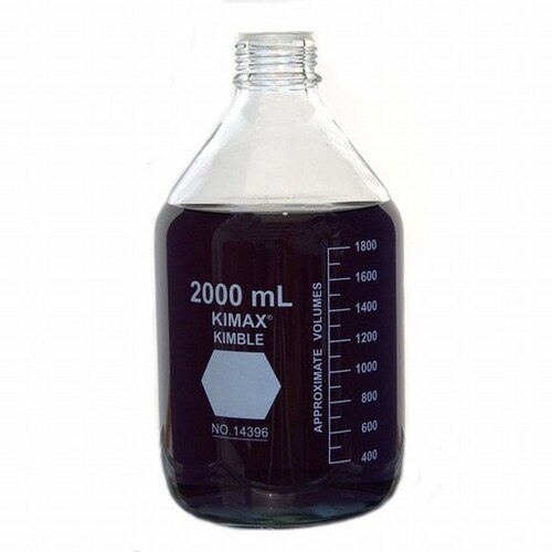 Kimble® 14396-2000 KIMAX® 2000mL Glass Media Bottle with Polypropylene Pour