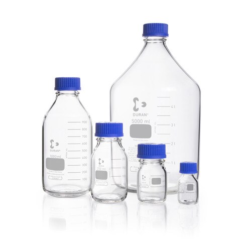 LAB BOTTLE GL45 2000ML W/BLUE PP CAP