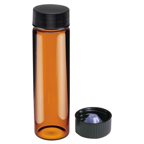 Kimble® 60951A-8 KIMAX® 8mL Amber Glass Sample Vial with Attached 15-425 Ph