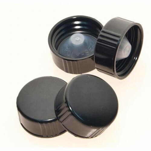 Kimble® 75205-33400 Black Phenolic Screw Cap with Taperseal LDPE Polyseal®