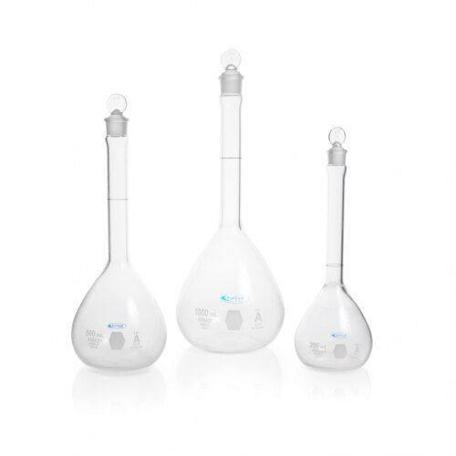 Kimble® KC28014-500 KIMAX® KimCote® 500mL Glass Volumetric Flask with ...