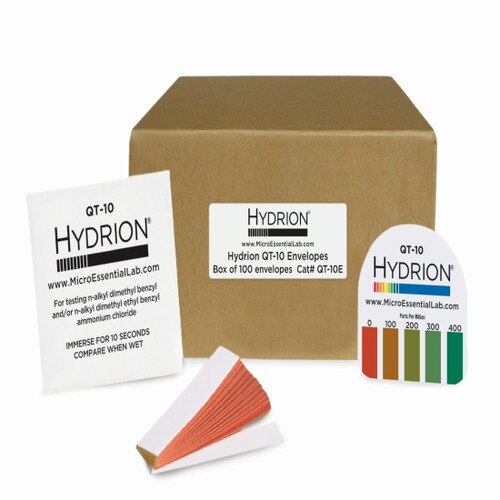 Micro Essential Lab QT-10E Hydrion™ QT Test Quaterary Ammonia Check Test Pa