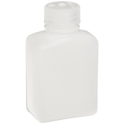 Nalgene® 2007-0004 Rectangular Sample Bottle, HDPE with PP Screw Cap, 125mL
