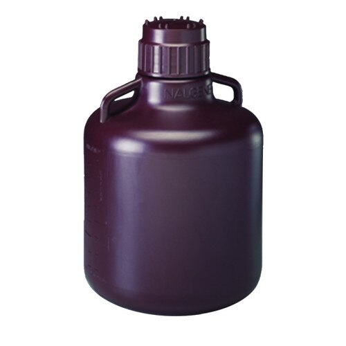 Nalgene® 2256-7020 Round Lab Carboy with Shoulder Handles, Amber HDPE, 10L,