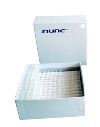 Nunc™ 369640 CryoBox™ For CryoBank™ and Bank-It™ Vials, 13 x 13 Divider, Wh