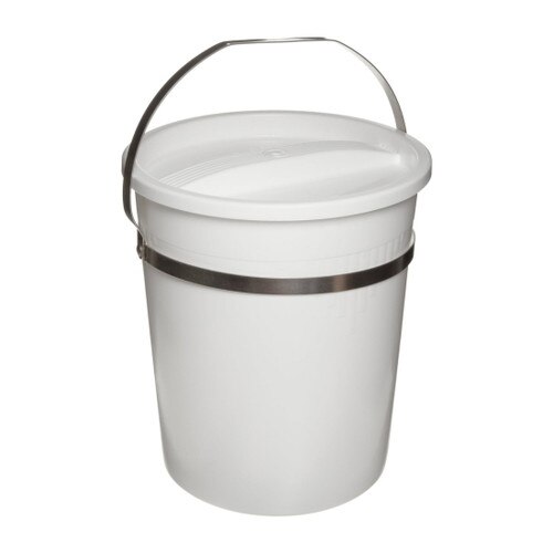 Bel-Art 167710000 Plastic Lab Pail with Lid & Handle, White LDPE, 7.6-Liter