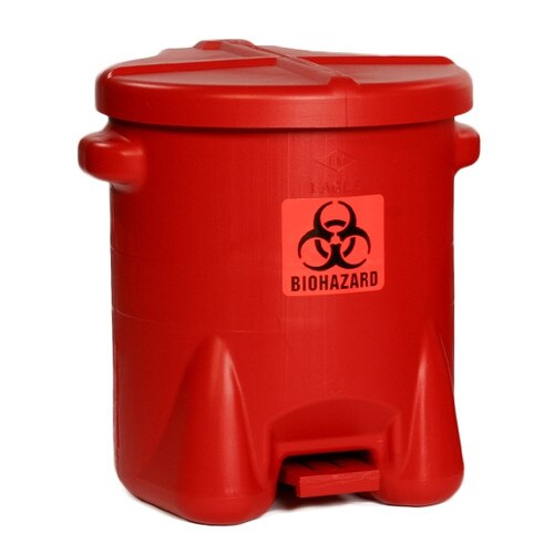 10-Gal Red HDPE Biohazardous Waste Can, Eagle®