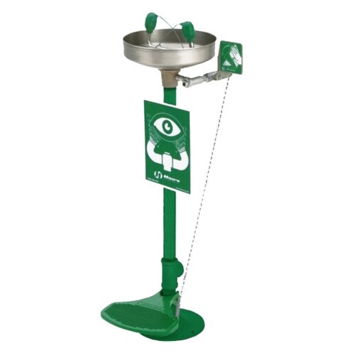 Pedestal Mounted Emergency Eyewash Station, Foot or Hand-Activated ...