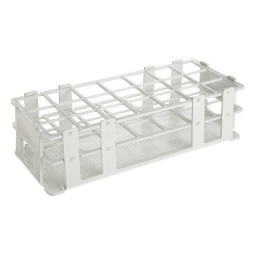 Bel-Art 187450004 No-Wire™ Test Tube Rack for 30mm Tubes, White Polypropyle