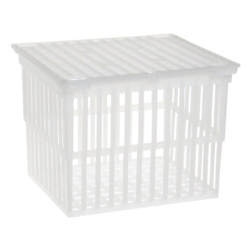 Bel-Art 187380010 Lab Rinsing & Autoclaving Basket with Lid, White Polyprop