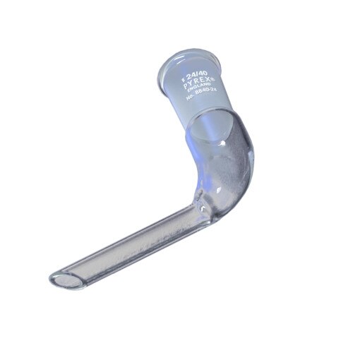 Corning® 8840-24 PYREX® 105° Angled Tube Adapter with Upper 24/40 [ST] Join