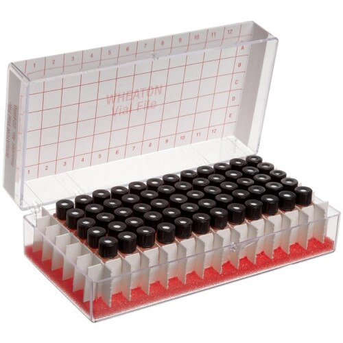 Wheaton® 224891 Vial File™ 2mL Clear Glass Sample Vials for Aqueous Samples