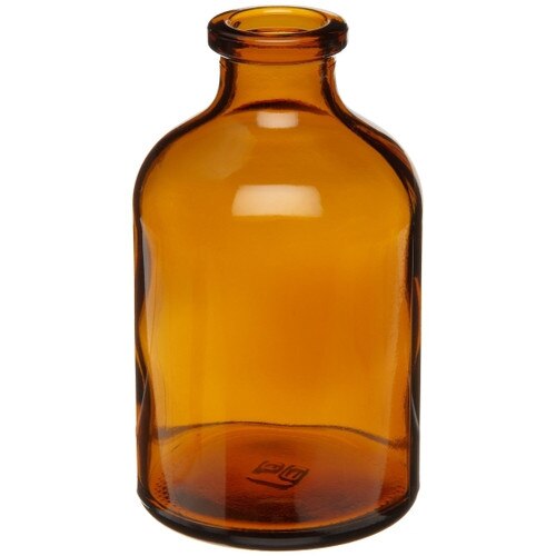 Wheaton® 223764 Amber Glass Serum Bottles with 20mm Crimp Top Finish, 50mL