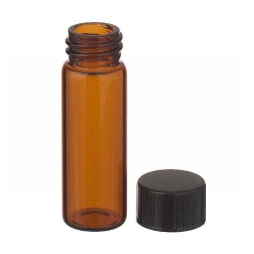 Wheaton® 224734 E-C Amber Glass Sample Vials for Aqueous Samples with Screw