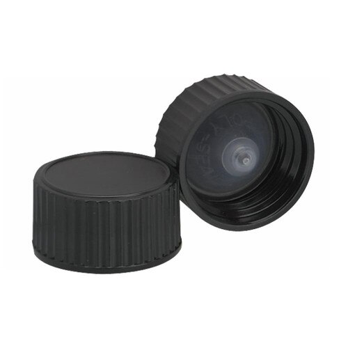 Wheaton® 239253 Solid Black Phenolic Screw Cap with Poly-Seal Liner, 20-400