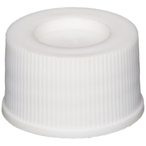 Wheaton® W240840 White Open Top Polypropylene Screw Cap with PTFE-Faced Sil