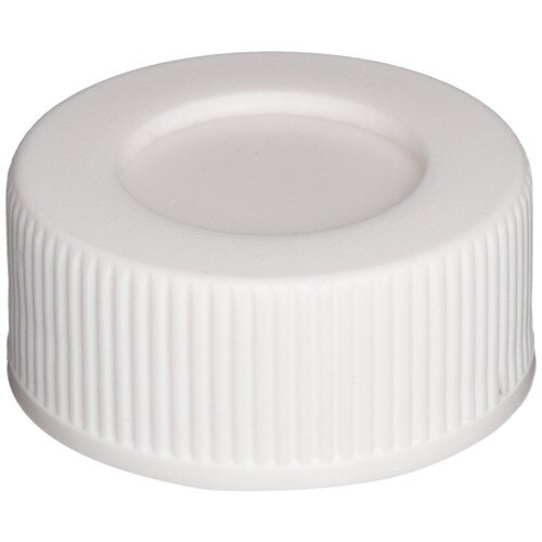 Wheaton® W240844 White Open Top Polypropylene Screw Cap with PTFE-Faced Sil
