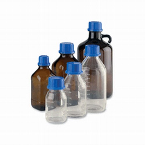 Wheaton® W832000 Square Amber Glass 100mL Reagent Bottle Bottle with 32mm S